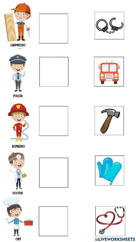 Los Oficios O Profesiones Worksheet Community Helpers Preschool