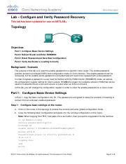 Lab Configure And Verify Password Recovery STU Pdf Lab Configure And Verify Password