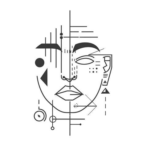 Premium Vector Abstract Geometric Portrait With Lines And Shapes