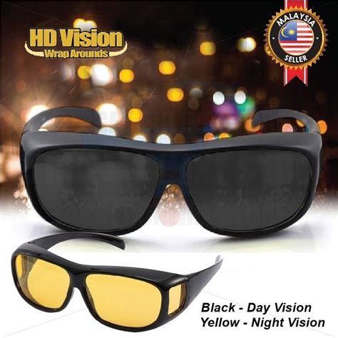 Hd Vision Wrap Around Sunglasses Car Driving Glasses Spec Cermin