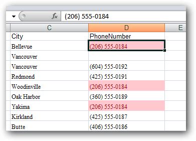 Use Conditional Formatting to Find Duplicate Data in Excel 2007