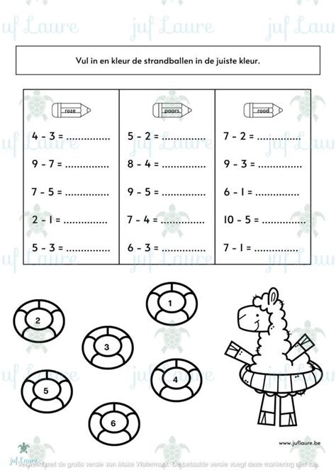 Werkboekje Aftrekken T E M 10 Juf Laure