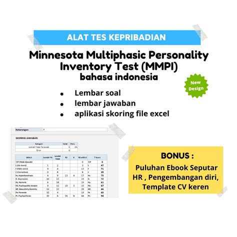 Jual Software Psikotes MMPI Minnesota Multiphasic Personality Inventory Test Shopee Indonesia