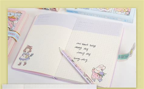 Funblast Cute Diary With Washi Tape Pack Of 1 Girls Notebook Diary Kawaii Diary For Journaling