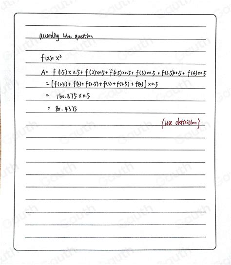 solved approximate the area under the curve y x 3 from x 1 to x 4