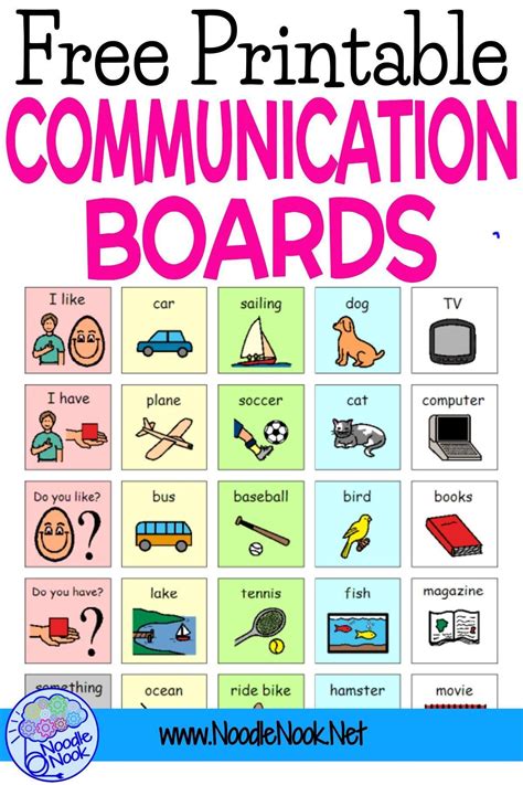 Printable Basic Needs Communication Board Printable Sight Words List