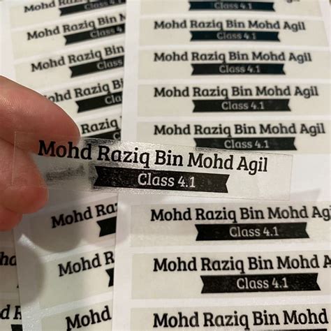 Textbook Name Label Sticker For School Seconday Primary Formal Long