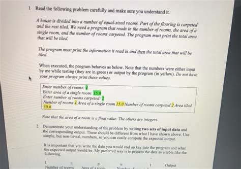 solved 1 read the following problem carefully and make sure