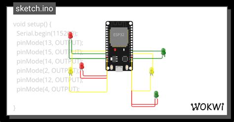 Trafic Light Wokwi ESP32 STM32 Arduino Simulator
