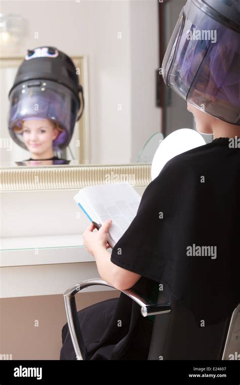 Beautiful Blond Girl Hair Curlers Rollers Hairdresser Beauty Salon