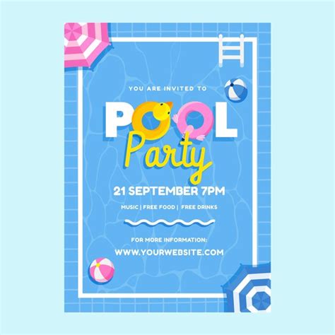 Free Vector Pool Party Entertainment Invitation