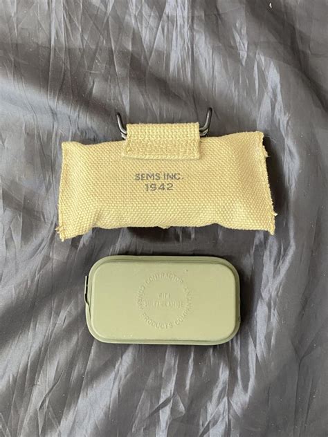Chase Militaria Ww2 Us Carlisle Model First Aid Tin In A Reproduction Pouch