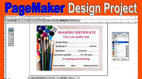 Pagemaker Design Drawing Certificate Design Project In Adobe Pagemaker 7 0 Youtube