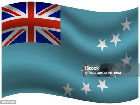 투발루 흔들리는 효과와 아름다운 국기 원래 색상과 비율 웹 로고 아이콘 및 배경에 대한 놀라운 디자인 벡터 일러스트 레이션에서 모든 국가 플래그 세트 국기에 대한 스톡 벡터