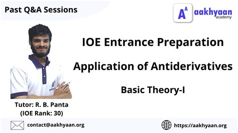 Application Of Antiderivatives Basic Theory Ioe Entrance Aakhyaan
