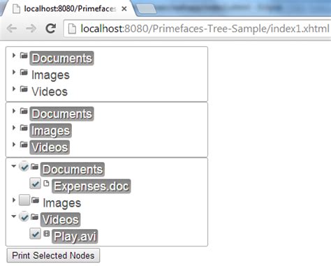 Primefaces Tree TreeNode TreeTable Example Tutorial DigitalOcean