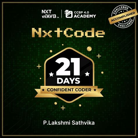 Lakshmi Sathvika Penjarla On Linkedin Nxtwave Nxtcode Ccbp