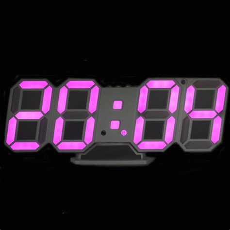 Настольно/настенные часы с фиолетовыми цифрами и блоком питания в ...