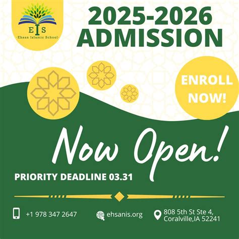Ehsan Ehsan Islamic School Is Happy To Announce That Our Admissions