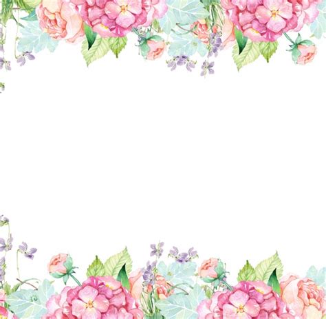 Blumen Aquarell Blumen Grenze Kostenloses Stock Bild Public Domain