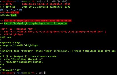 Bash How To Color Diff Output Unix Linux Stack Exchange