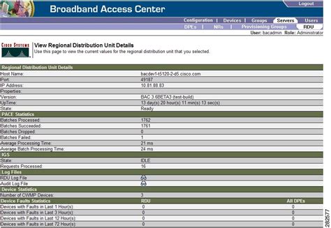 Cisco Broadband Access Center Administrator S Guide 3 7 Using The Administrator User Interface