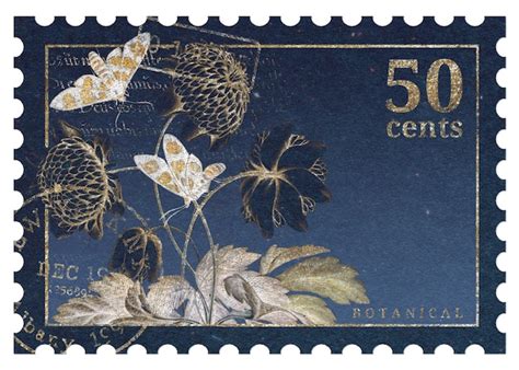 Эстетический цветок Png наклейка почтовой марки эстетическая иллюстрация на прозрачном фоне