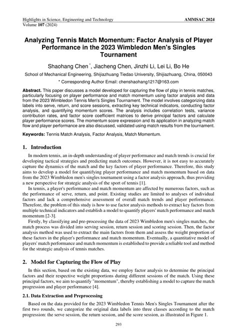 Pdf Analyzing Tennis Match Momentum Factor Analysis Of Player Performance In The 2023