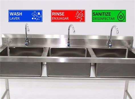 73 X 25 Inch Wash Rinse Sanitize Sink Labels 10 Pcs