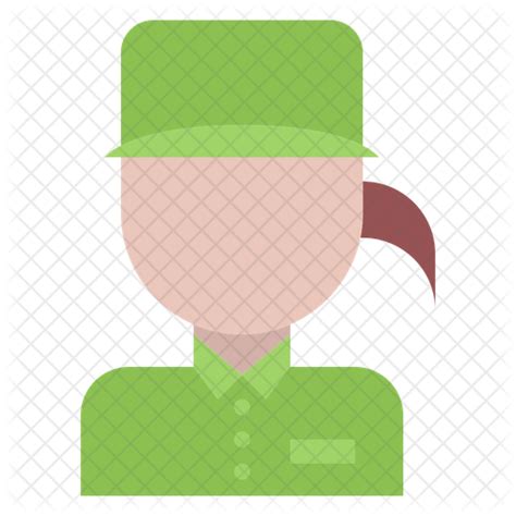 Female Soldier Icon Download In Flat Style