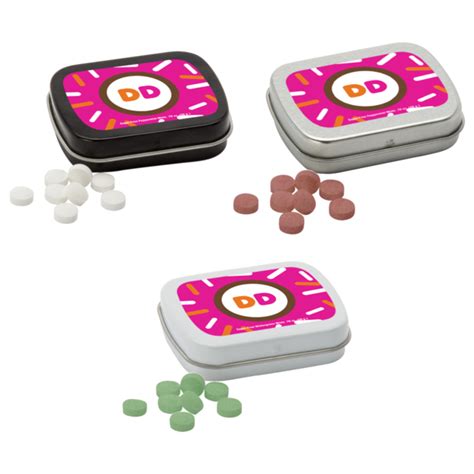 Custom Sugar Free Mints In A Small Rectangular Hinged Tin