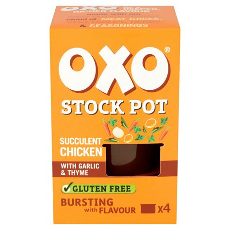 Oxo Chicken Stock Pots 4 X 20g Gravy Stock Cubes And Stuffing