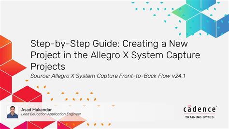 Step By Step Guide Creating A New Project In The Allegro X System Capture Projects Youtube