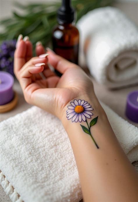 Bold Daisy Flower Tattoo Art Cozy Vibes