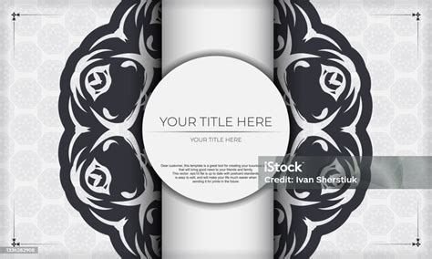 추상적인 빈티지 장식품과 디자인의 장소와 흰색 배경 만달라 장식이있는 인쇄 디자인 초대 장부 카드를위한 템플릿 0명에 대한 스톡 벡터 아트 및 기타 이미지 Istock