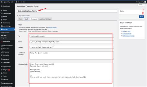 Setting Up Contact Form 7 Plugin With Jobify Theme For Job Applications