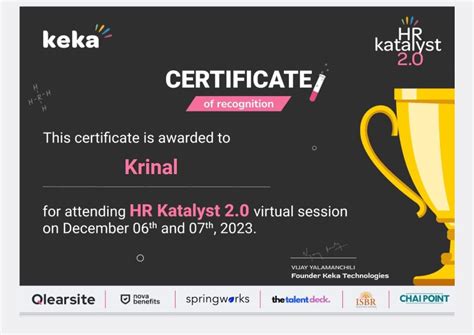 Krinal Shah On Linkedin Happy To Share That Ive Obtained A New Certification Katalyst 20 From