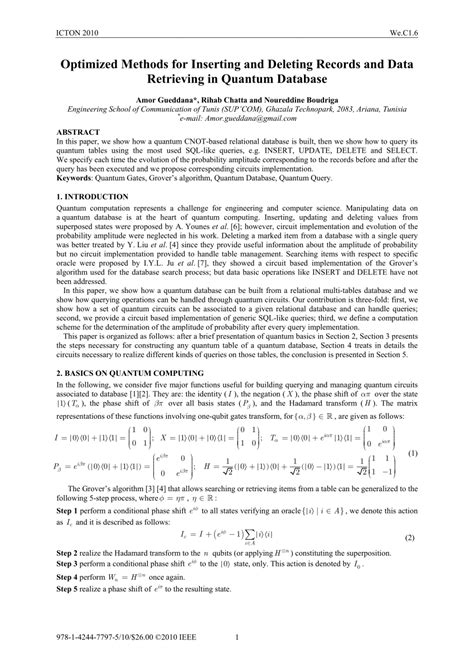 pdf optimized methods for inserting and deleting records and data retrieving in quantum database