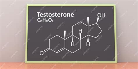 Premium Photo Testosterone Structural Chemical Formula Drawing On Board 3d Illustration
