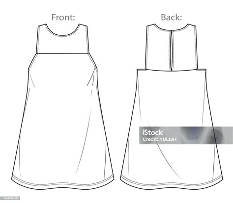 벡터 민소매 드레스 패션 Cad 여성 미니 호터 넥 드레스 기술 도면 오픈 백 템플릿 플랫 스케치 모의 저지 또는 짠 직물