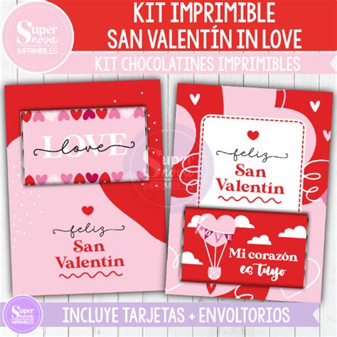 Kit Imprimible San ValentÍn In Love Chocolatines Supernova Imprimibles