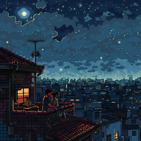 Anime Pixel Art Depicting A Heartfelt Pixel Art Pxlart