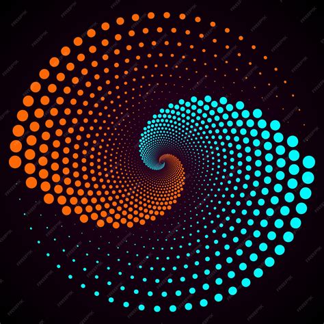 Premium Vector Multicolor Dotted Spiral Vortex Circle Vector Mandala Illustration