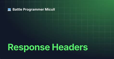 Response Headers Battle Programmer Micull
