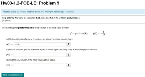 solved hw03 1 2 foe le problem 9 problem value