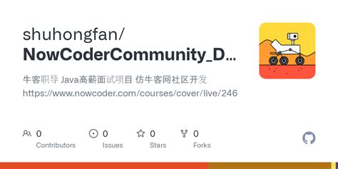 GitHub shuhongfan NowCoderCommunity Demo 牛客职导 Java高薪面试项目 仿牛客网社区开发 https nowcoder