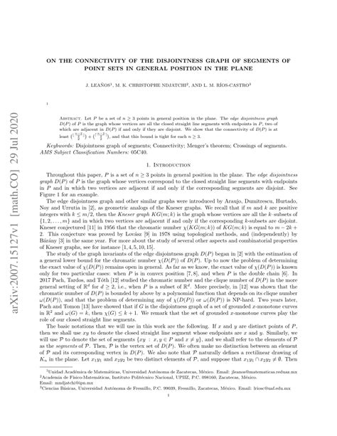 pdf on the connectivity of the disjointness graph of segments of