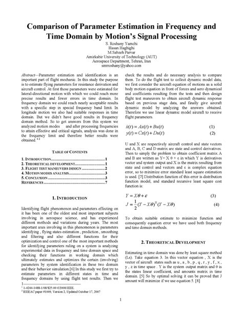 Pdf Comparison Of Parameter Estimation In Frequency And Time Domain
