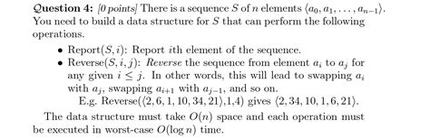solved question 4 [0 ﻿points] ﻿there is a sequence s ﻿of n