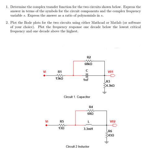 Solved Determine The Complex Transfer Function For The Two